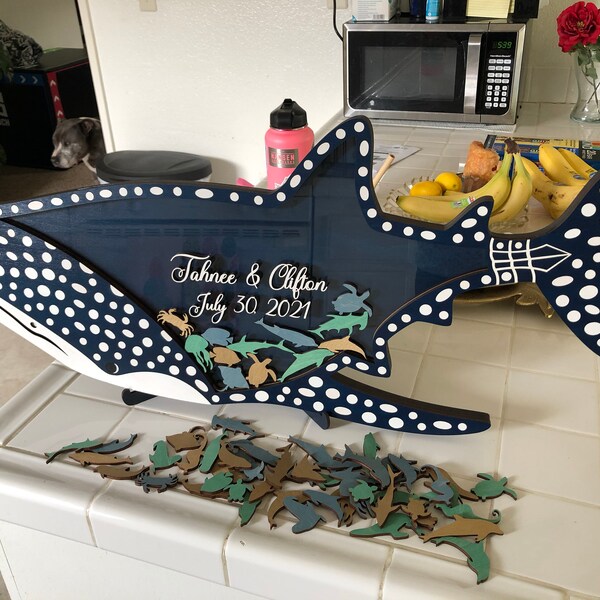 Sea Animals Wedding Guest Book Alternative Drop Box Wedding Guestbook ...