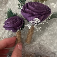 Dark Green and Gold Boutonniere, Emerald Dahlia Buttonhole, Groom and ...