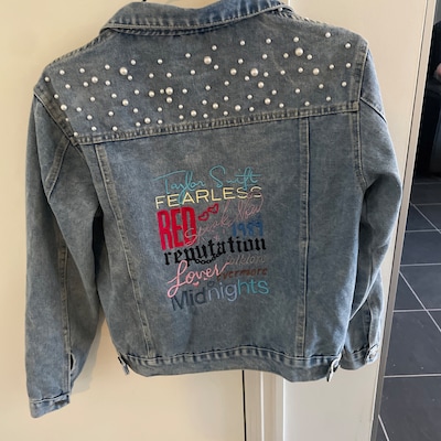 Miss Americana Sparkle Stars Fringe Denim Jacket ERAS Tour Taylor ...