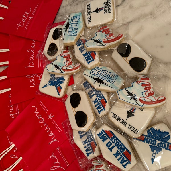 Top Gun Themed Birthday Cookies - Dozen - Etsy