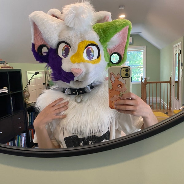 Genderfluid Chunky Spike Collar Fursuit Collar Cosplay Collar Costume ...