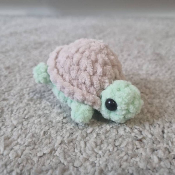 Mini Fluffy Crochet Turtle Amigurumi Plush Teddy - Etsy