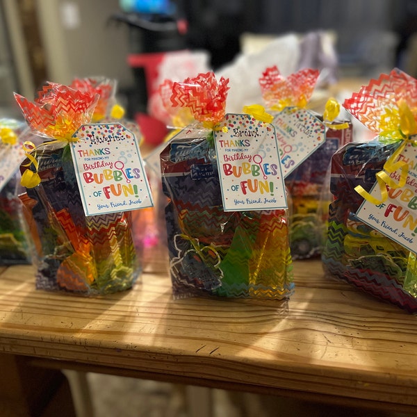 Thanks for Making My Birthday Bubbles of Fun Tag Bubbles Birthday Favor ...