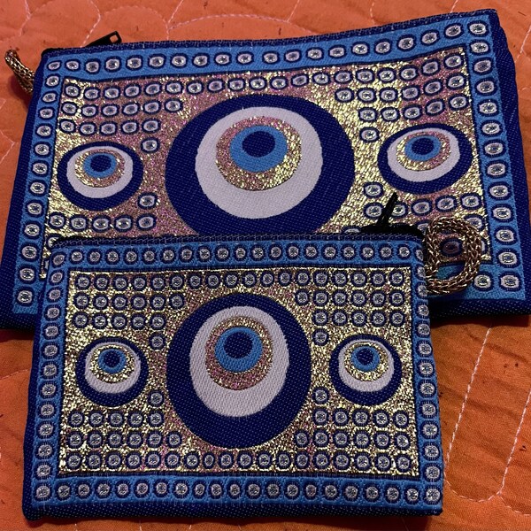 Turkish Evil Eye Coin Purse, Evil Eye Accessories, Blue Bohemian Evil ...