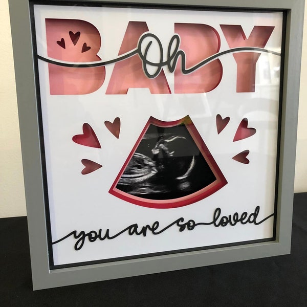 Baby Ultrasound Shadow Box SVG: Keepsake Photo Display (digital ...