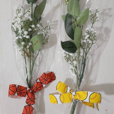 Basketball Rose Bouquet With Vase Basketball Centerpiece - Etsy