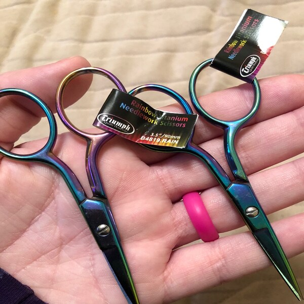 Rainbow Titanium Embroidery Scissors - Etsy