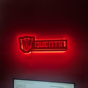 Moon Led Sign Wall Art Decor Glow in the Dark Wall Art Moon Light up 3D ...