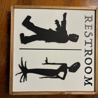 Halloween Decor Restroom Sign Horror Frankenstein Restroom Frankenstein ...