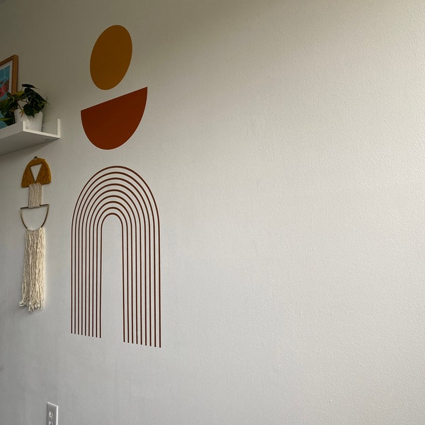 Boho Colorblock Wall Decals - Removable Wall Stickers, Abstract Modern ...