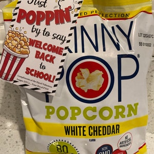 Back to School Popcorn Gift Tags, Just Poppin by to Say Welcome Back to ...
