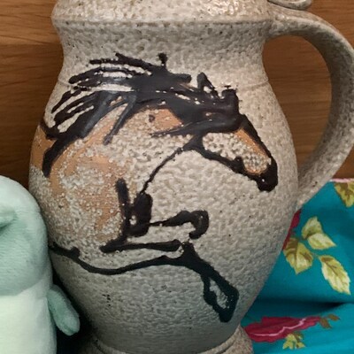 Vintagerowe Pottery Works8 Tall DECORATIVE STONEWARE VASE W/handle ...