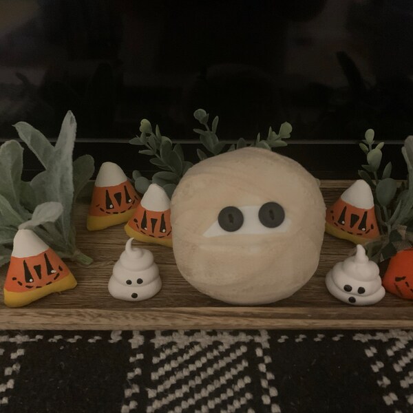 Mummy Bowl Fillers | Rustic Halloween Tiered Tray Decor | Primitive ...