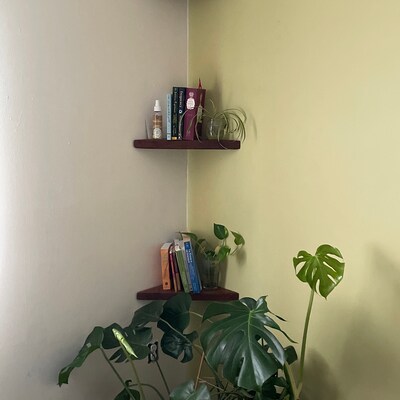 Floating Corner Shelf Natural Corner Shelf Circular Sawn Thick Shelves ...