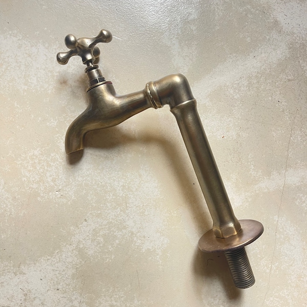 Brushed Brass Pillar Taps – Solid Brass Faucet Set - Etsy