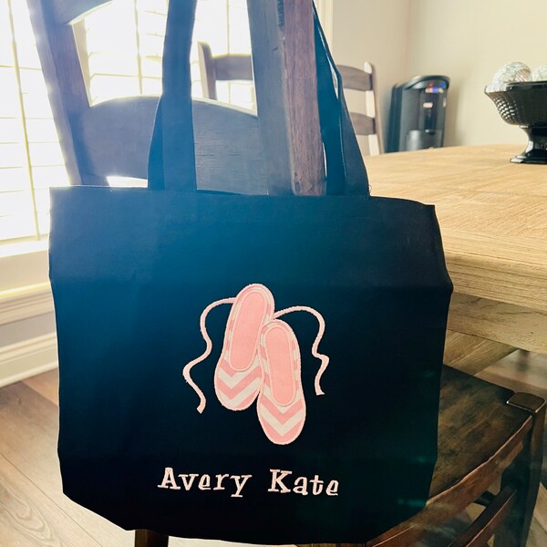 Monogrammed Girl's Dance Bag, Ballet Dance Tote Bag, Ballerina Dance ...