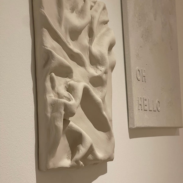Plaster Wall Art – 3D Draped Fabric Effect | Textured Minimalist Clay ...