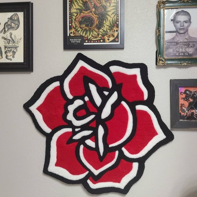 Handmade Tufted Crying Heart Traditional Tattoo Rug - Etsy