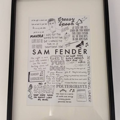 Sam Fender Lyric Album Song Doodle Sketch Poster Print - Etsy