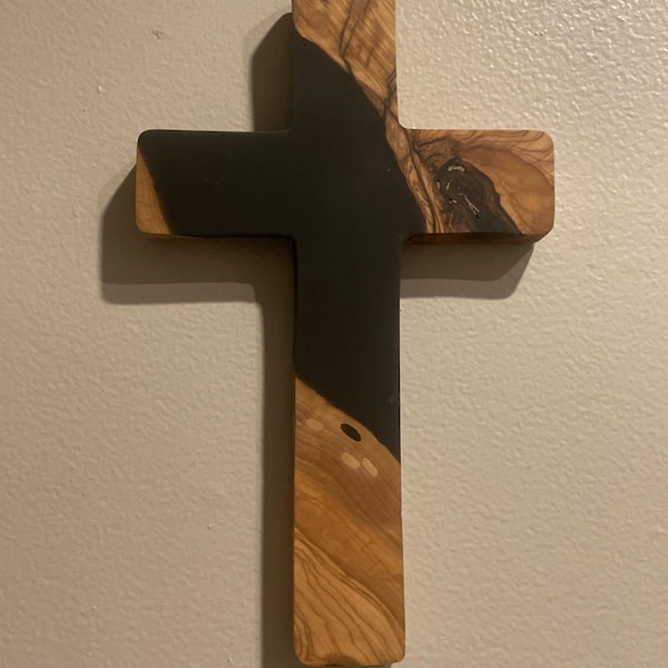 Custom Made Resin&olive Wood Wall Cross,wooden Crucifix,epoxy and Olive ...