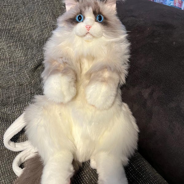 Mini Cat Backpacks-handmade Realistic Stuffed Cat Companion Gift for ...