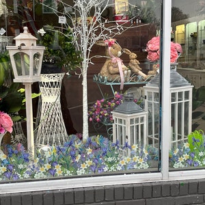 Botanical Springtime Flower Window Cling Decal. Crocuses, Ferns ...