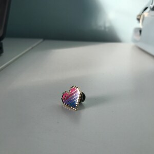 Bisexual Pixel Heart Pin Subtle Bi Pride Flag Accessory Gift - Etsy
