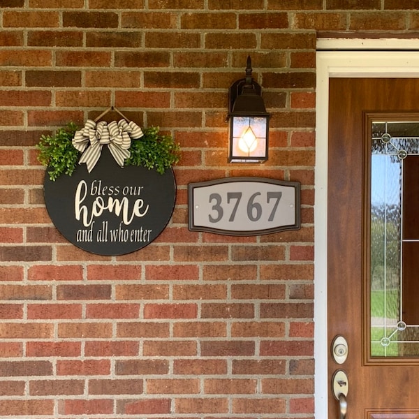 Wooden Farmhouse Inspired Door Hanger Rustic Welcome Sign Farmhouse ...