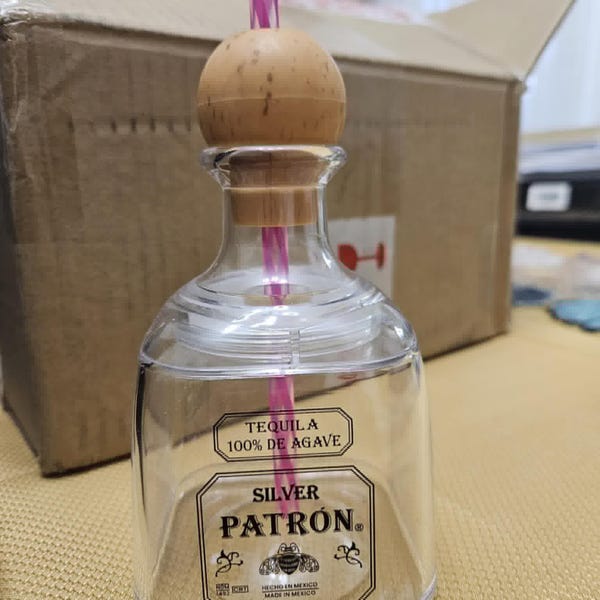 Patron Replica Reusable Bottle With Rainbow Cork and Stickers. Patron ...