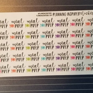 Meal Prep Stickers, Meal Prep Planner Stickers, Set of 50, Printed ...