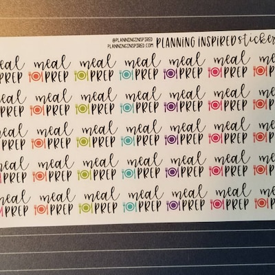 Meal Prep Stickers, Meal Prep Planner Stickers, Set of 50, Printed ...