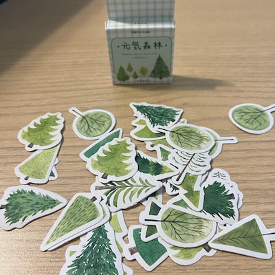 Forest Sticker Set, Flower, Pine Tree Stickers, Nature Themed Journal ...