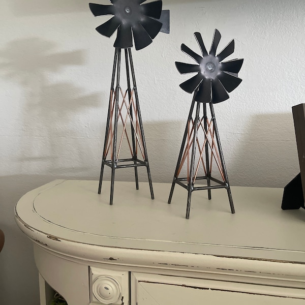 Metal Windmill Tower Set-handmade Free Standing Windmill Towers-rustic ...