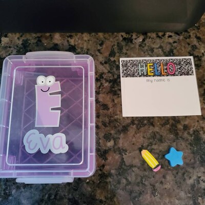 Personalized Student Name Crayon Box Holder, School Supplies, Teacher ...