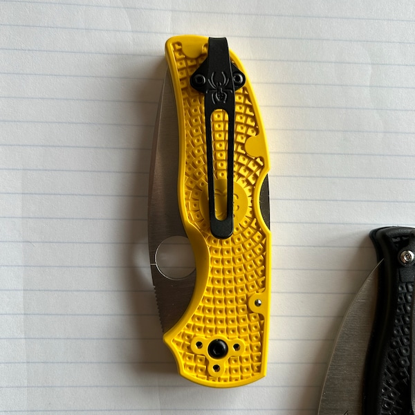 Black Titanium Pocket Clip for Spyderco Native 5 FRN Lightweight ...