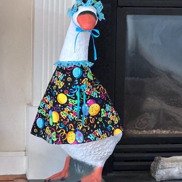 Happy Birthday Goose Dress/ Birthday Goose Clothes/concrete Goose/lawn ...