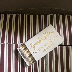 Sparks Flew Custom Wedding Matches, Personalized Sparkler Matches ...