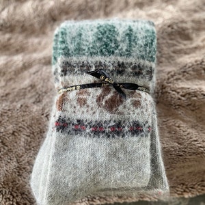 Natural Goat Wool Knee-high Socks, Knitted Warm Boot Socks, Fuzzy Comfy ...