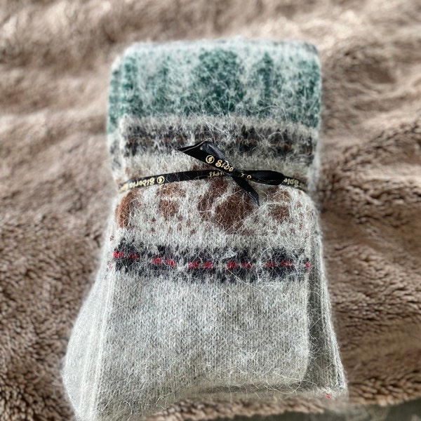 Natural Goat Wool Knee-high Socks, Knitted Warm Boot Socks, Fuzzy Comfy ...