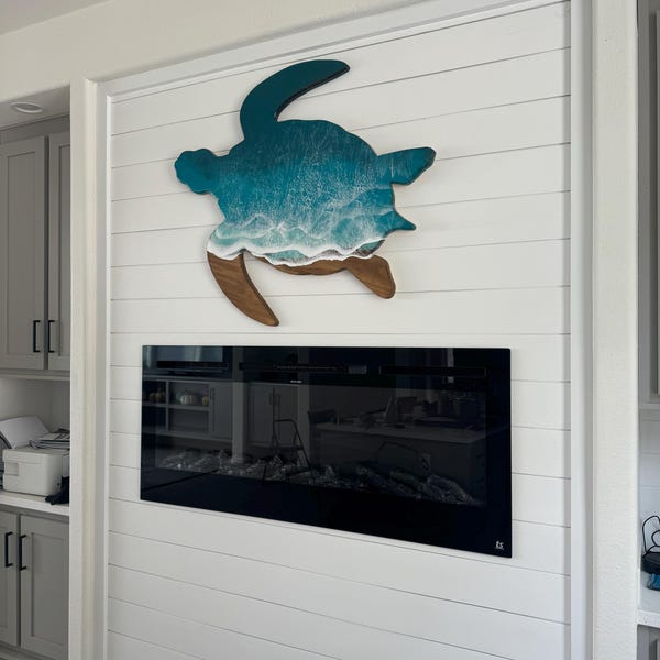 Live Edge Bath Board With Ocean Waves, Black Walnut Wood - Etsy