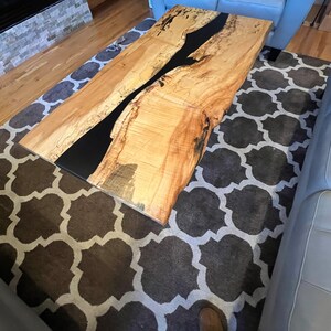 Epoxy River Table, Cherry Slab Table, Live Edge Table, Epoxy Coffee ...