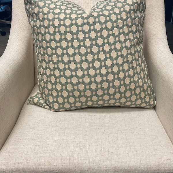 Schumacher Betwixt Pillow Cover: Aqua Mineral Woven Accent Pillow - Etsy