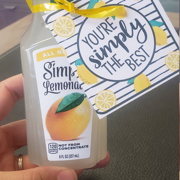 Printable Lemon Gift Tags. You're Simply the Best Tags for Lemon Themed ...