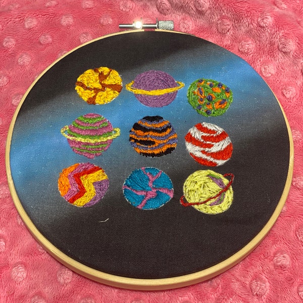 Space Embroidery Kit, Needlecraft Kit, Embroidery Pattern, Beginners ...