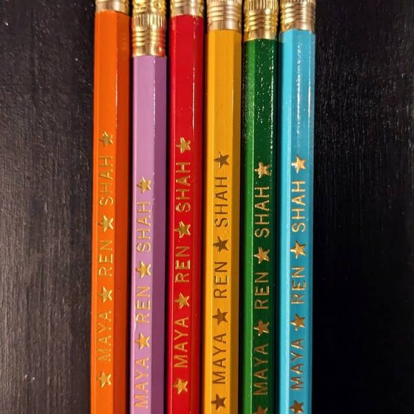 Personalized Pencil Set - Custom Pencils Engraved With Foil Stamped ...