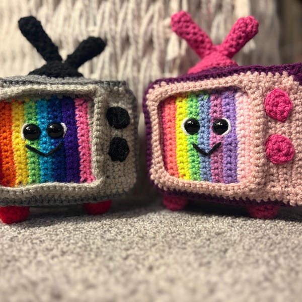 Rainbow Retro TV Crochet Pattern PDF – Amigurumi Television Plush ...