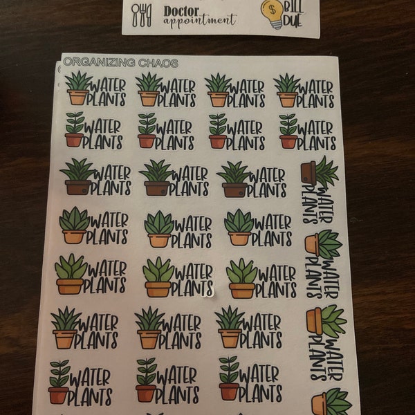 Water Plants Planner Stickers, Potted Plants, House Plants - Etsy