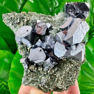 INCREDIBLE Luster Galena With Quartz and Chlorite From Bulgaria, Galena ...