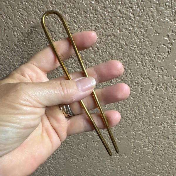 Extra Large French Brass Hair Pin, Brass Hair Fork, 5 Inch, 6 Inch ...