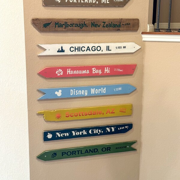 Personalized Directional Signs. Custom Made Destination Signs. Vintage ...
